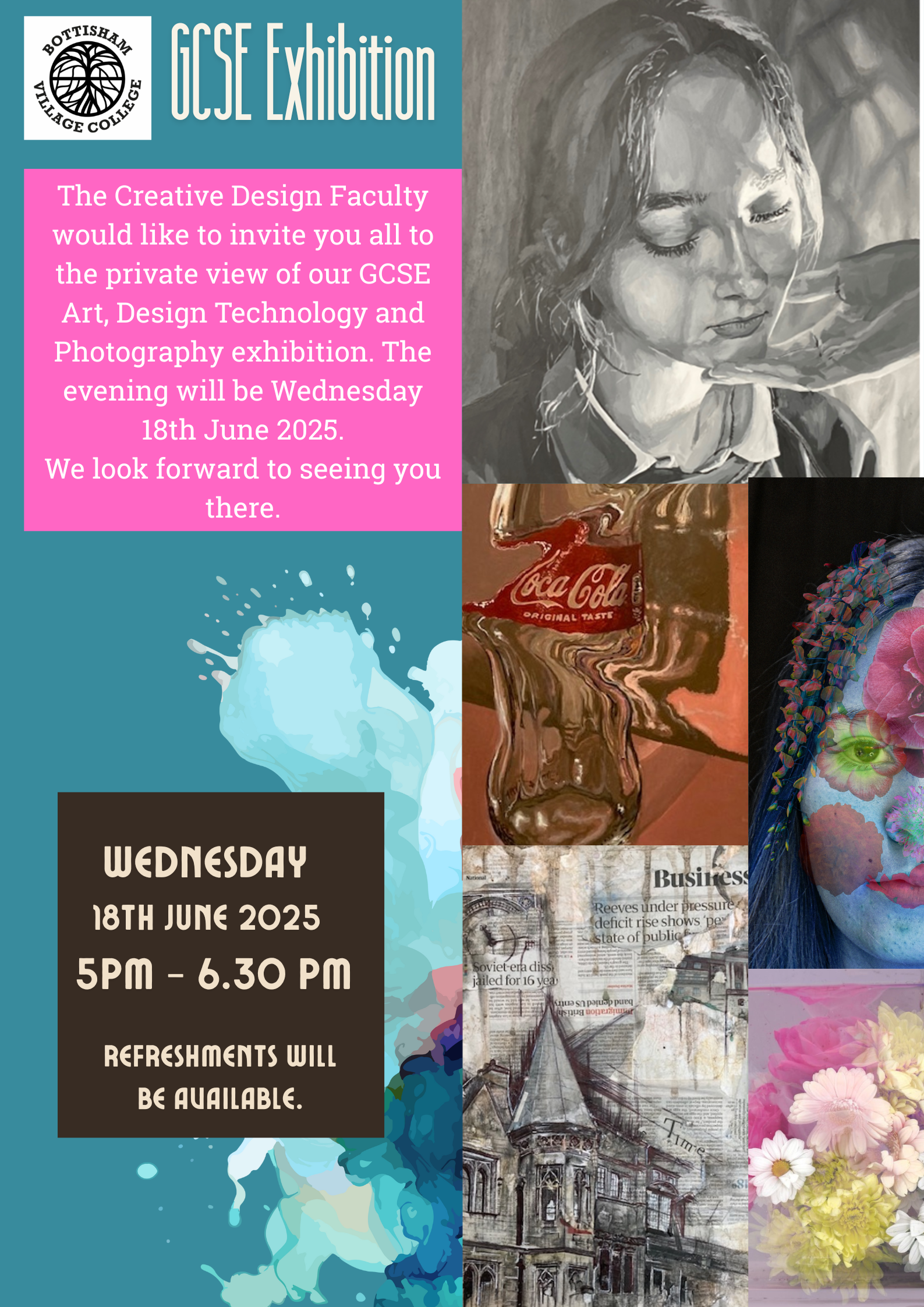 GCSE Exhibition poster 2025 – Bottisham Village College